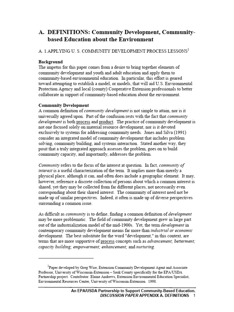 AppA CommunityEdDefinitions | PDF | Community | Behavior