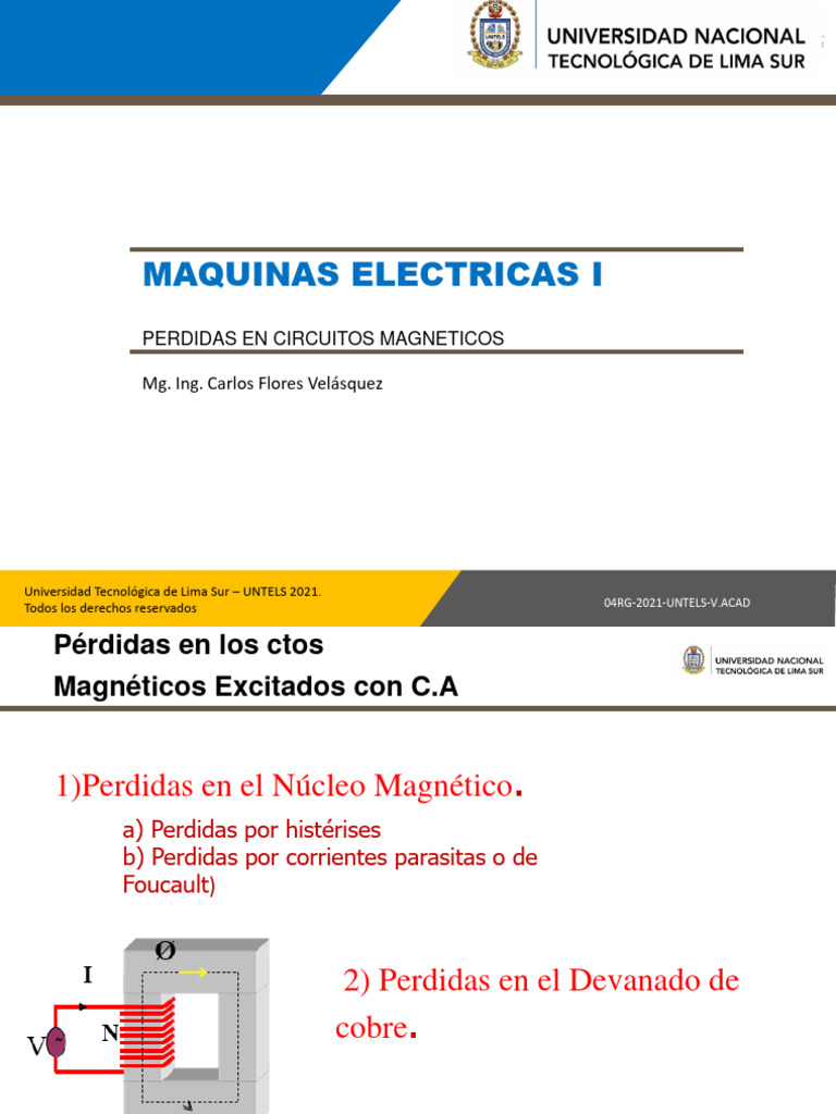 Perdidas en Circuitos Magneticos | PDF | Inductor | Corriente eléctrica