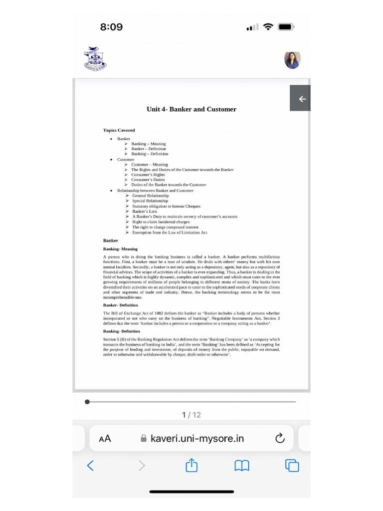 Banking Unit 4 | PDF