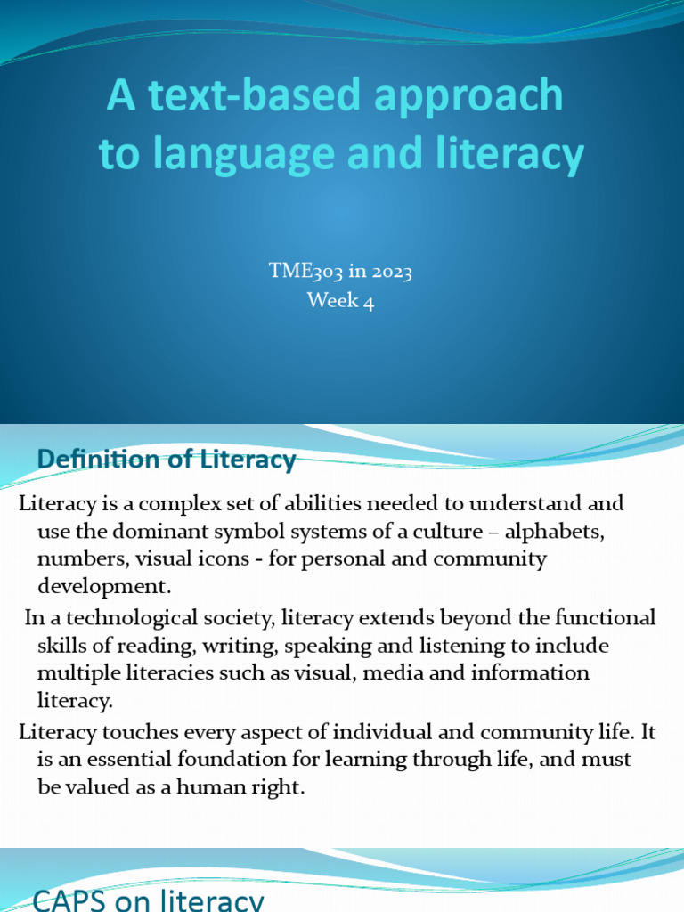 Text-Based Approach | PDF | Literacy | Narrative