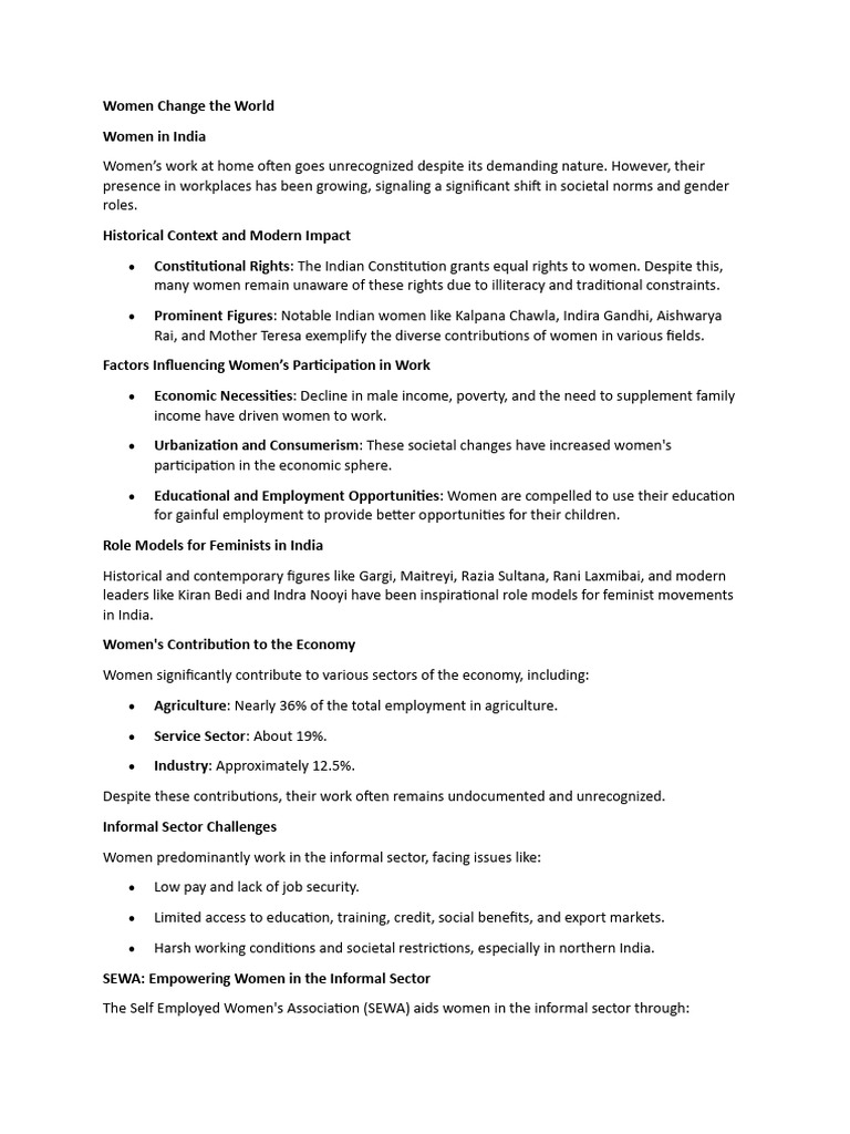 Women Change The World | PDF | Woman | Gender Studies