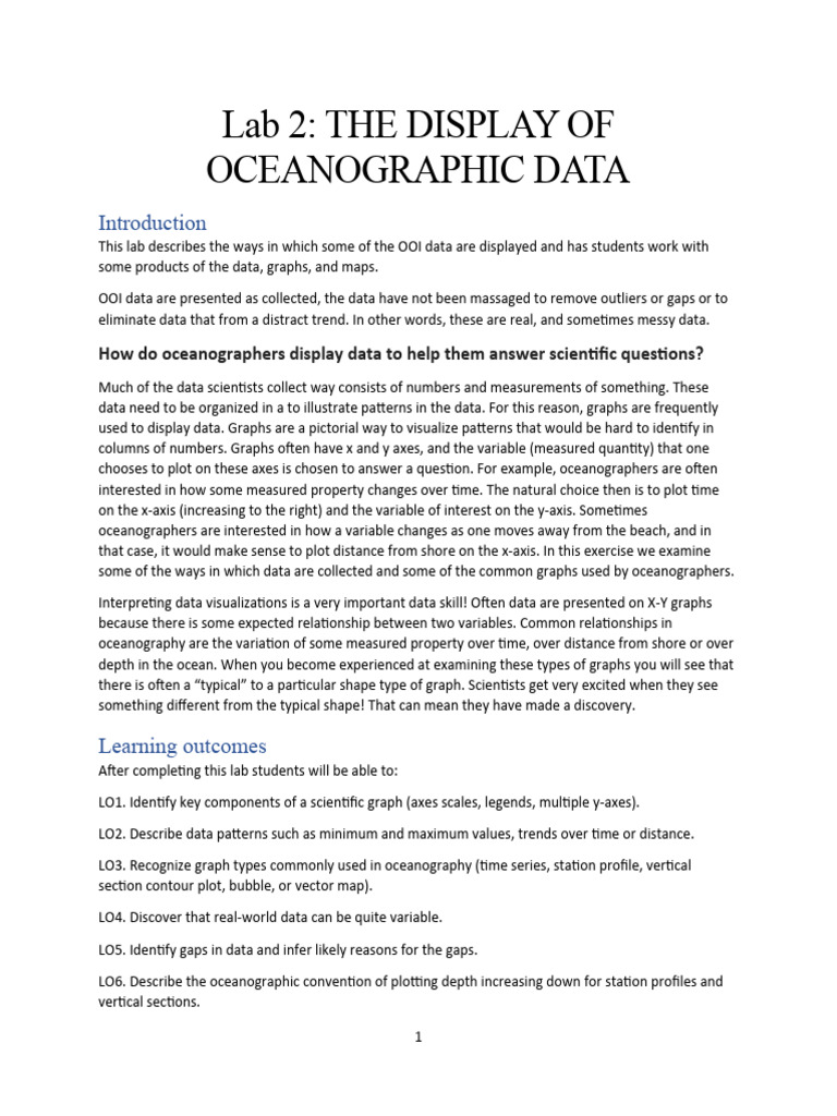 Chico State - Oceanography Lab 2 | PDF | Tide | Chart