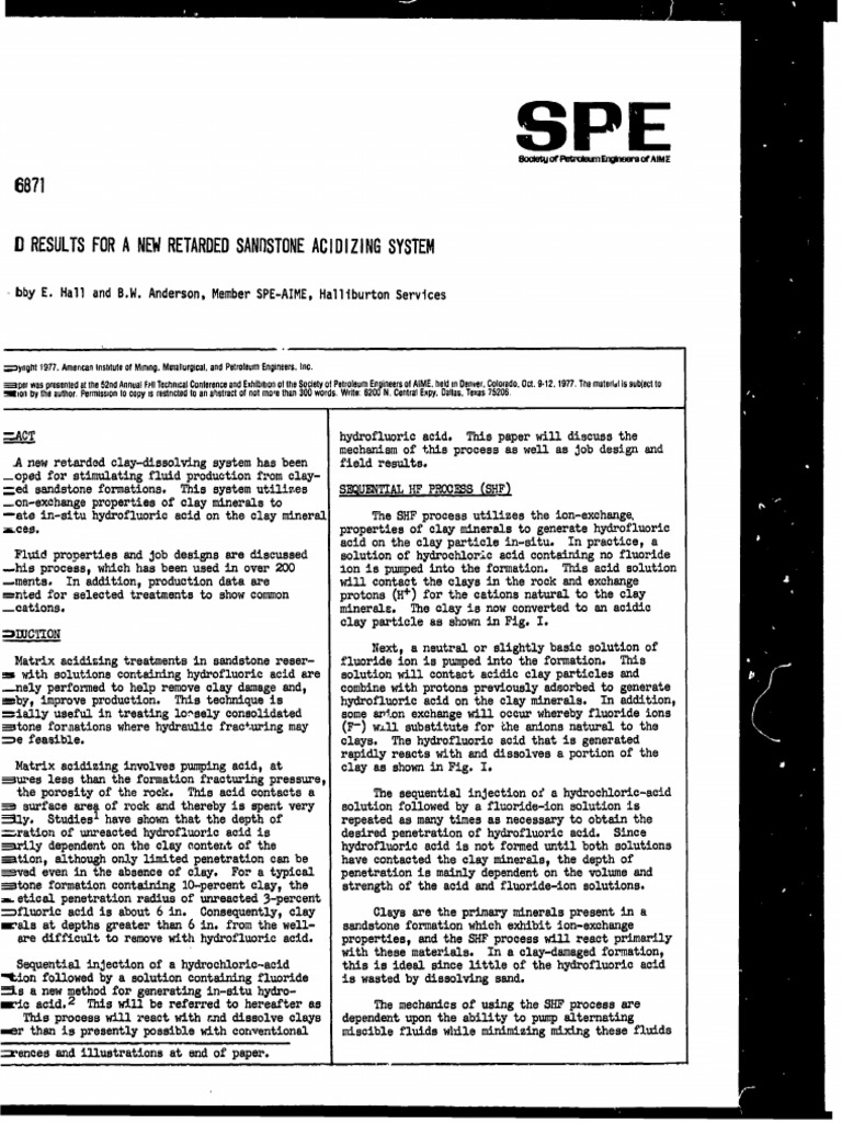 Acidizing in Sandstone Reservoirs | PDF | Chemical Substances | Chemistry