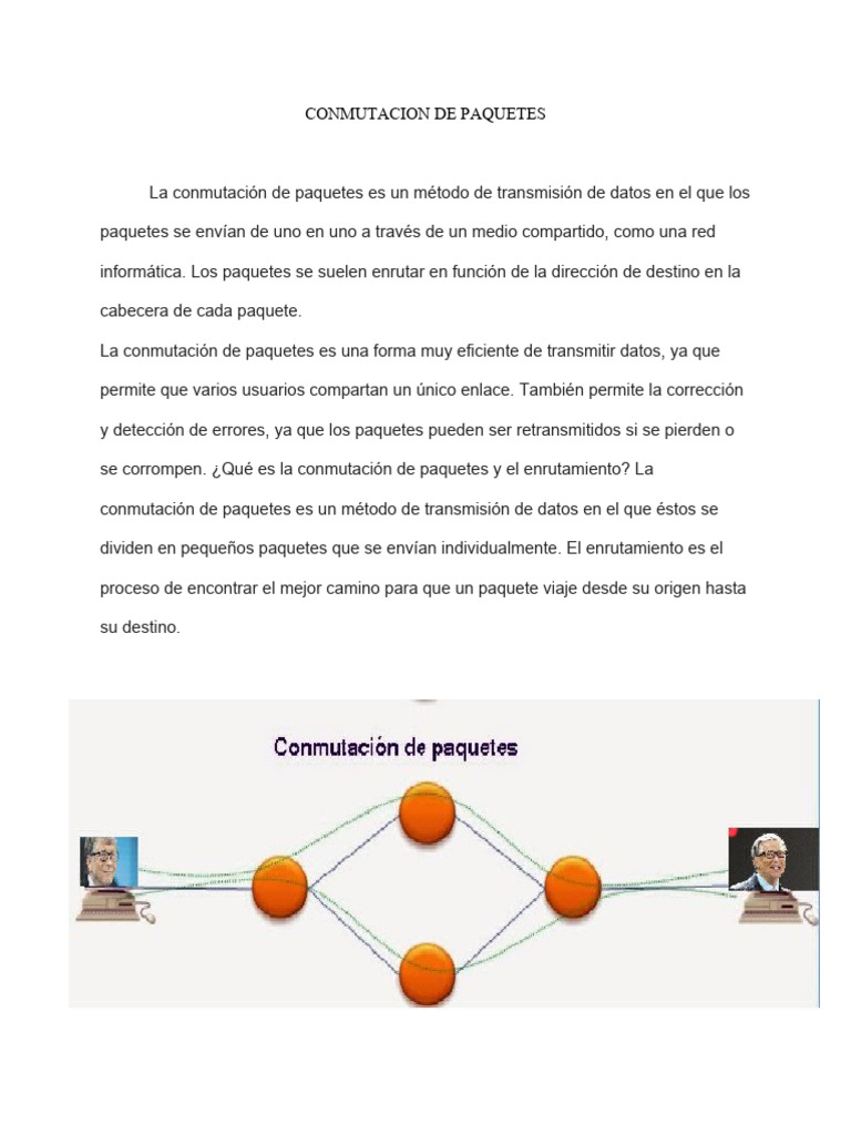 CONMUTACION DE PAQUETES Ruthi-1 | PDF | Cambio de paquetes | Paquete de red