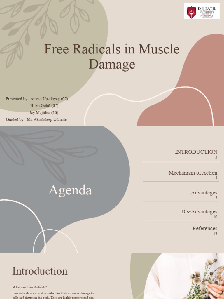 Free Radicals in Muscle Damage | PDF | Oxidative Stress | Inflammation