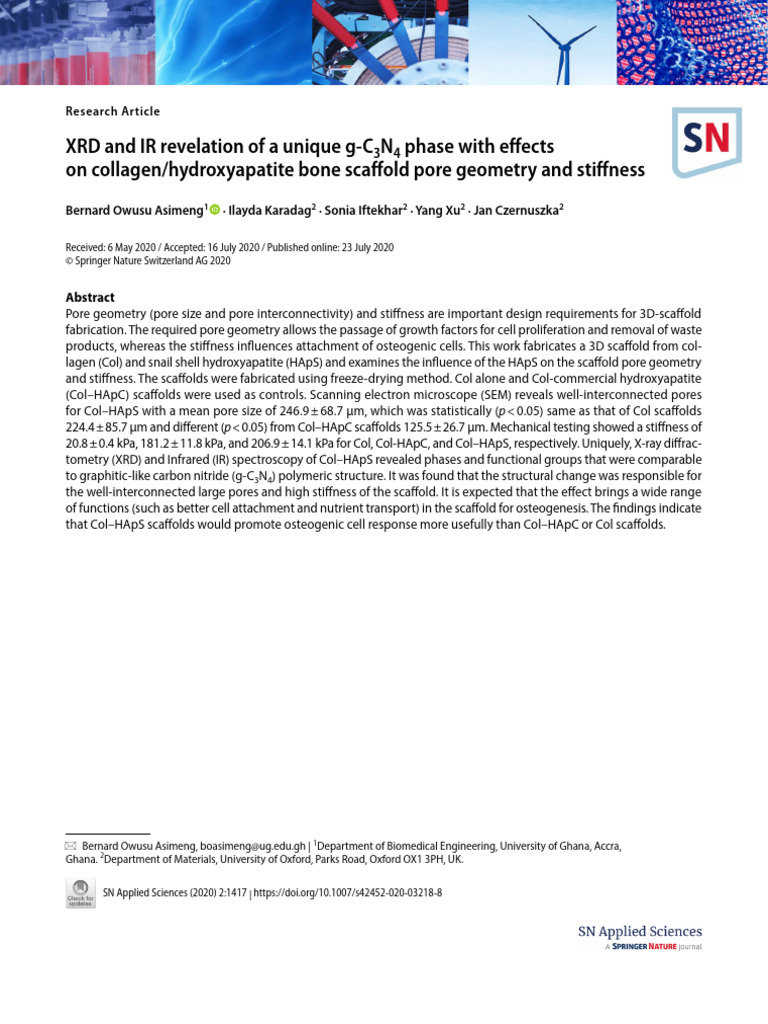 XRD and IR Revelation of A Unique G C N Phase With Effects On Collagen ...