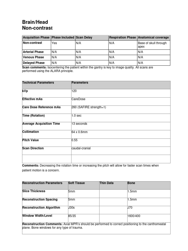 CT Protocols Revised 2017 | PDF | Ct Scan | Anatomy