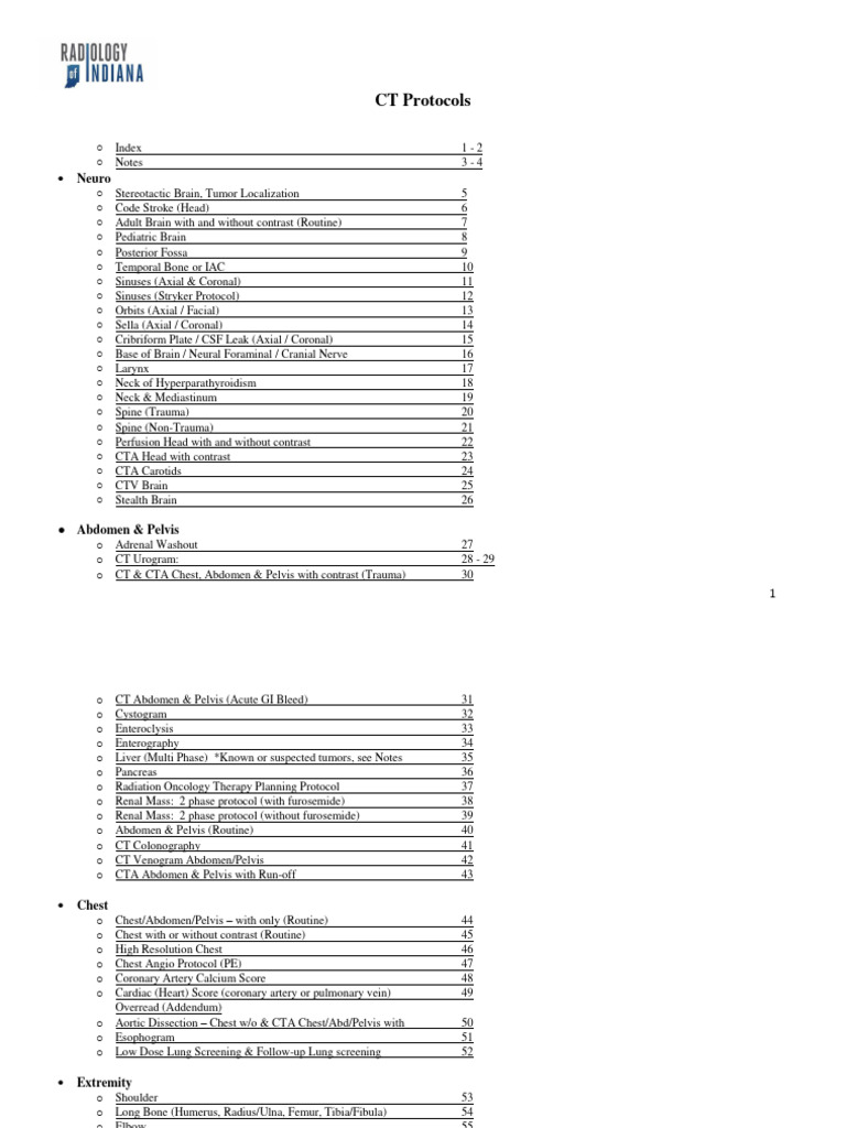 CT Protocols ROI 1 | PDF | Ct Scan | Radiology CT Protocols ROI 1 | PDF | Ct Scan | Radiology