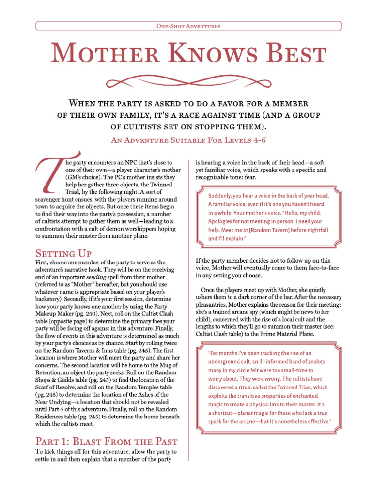 Mother Knows Best | PDF