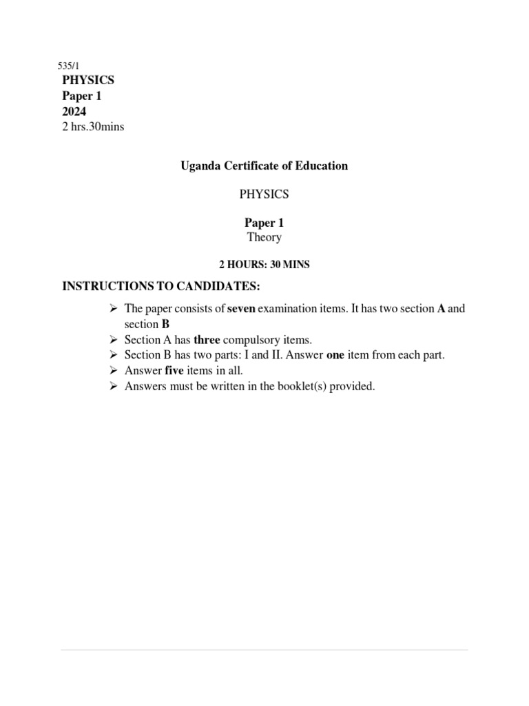 Shapta Uce Physics P1 2024 4 1 | PDF | Ice