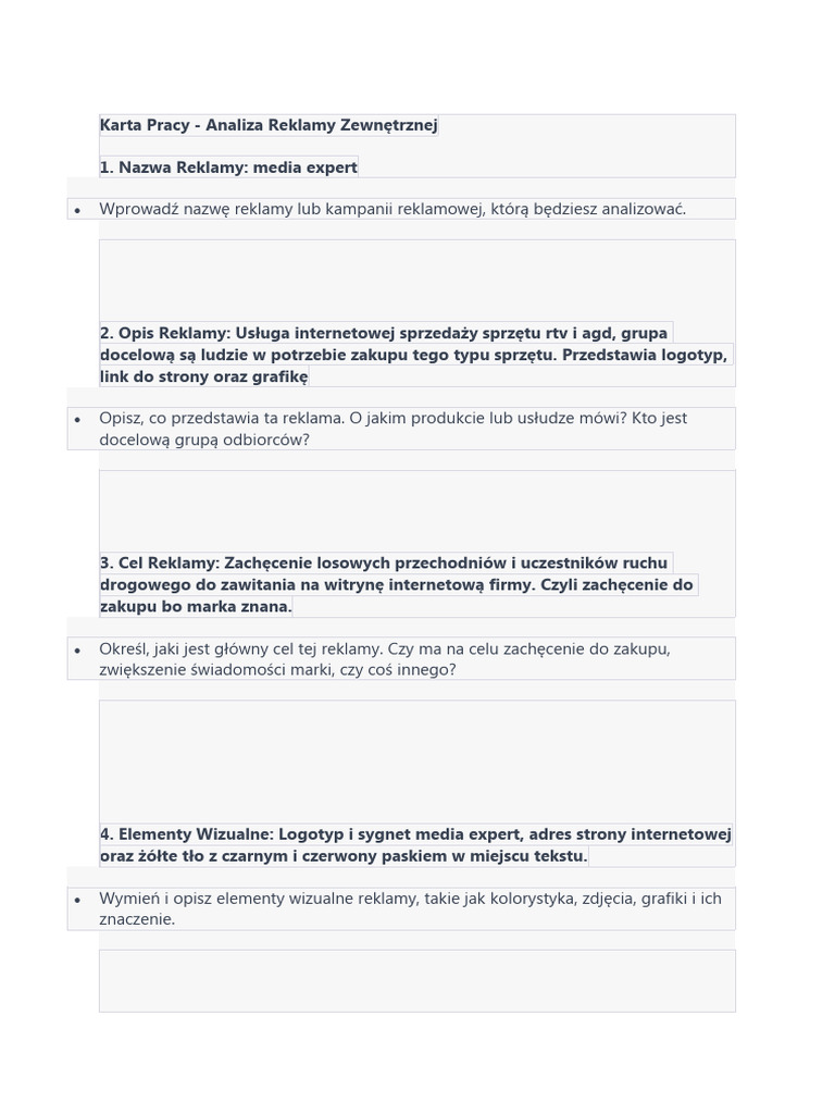 Praca Domowa Z Reklamy | PDF