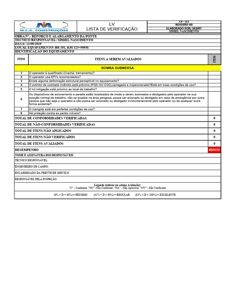 Check List Bomba Submersa | PDF