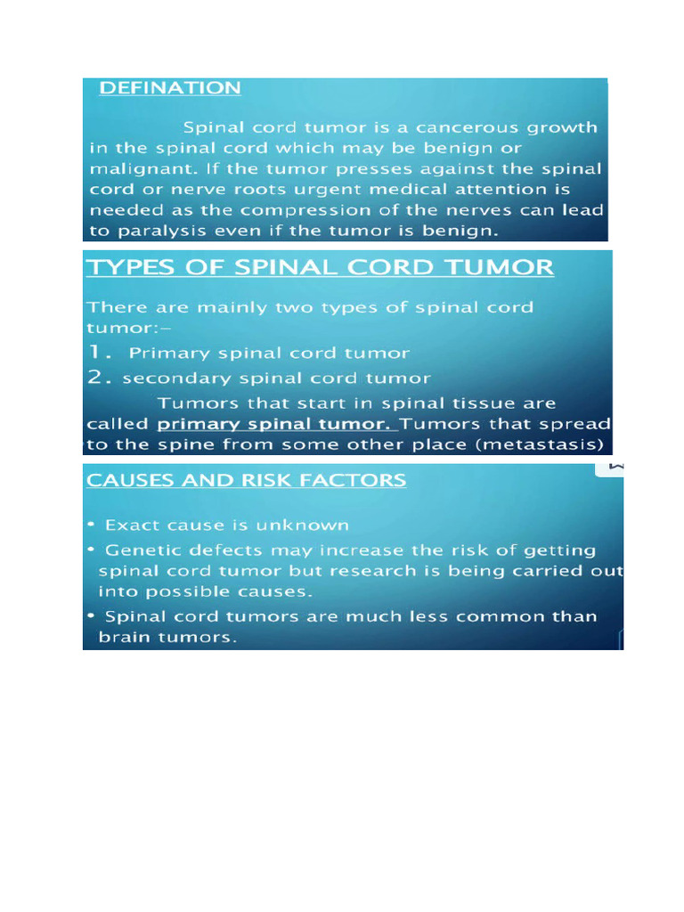 Spinal Cord Cancer | PDF