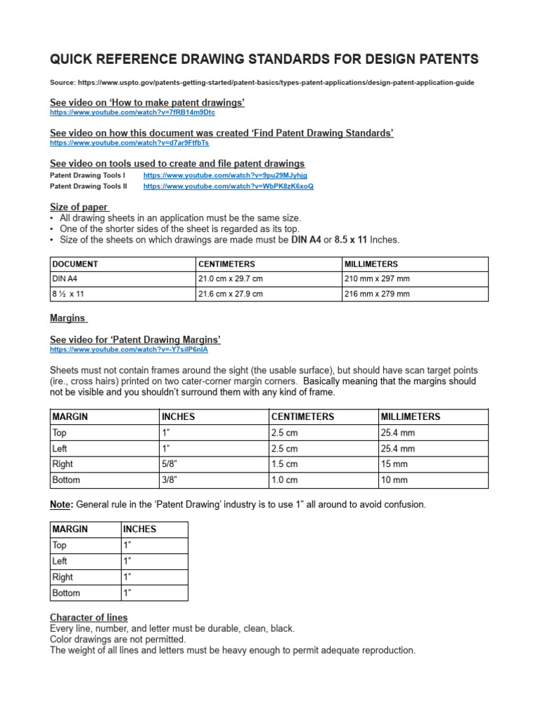 Design Patent Drawing Standards Guide | PDF