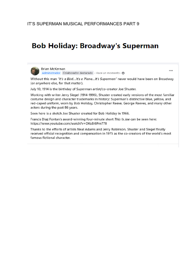 It'superman Musical Performances Part 9 | PDF | Superman