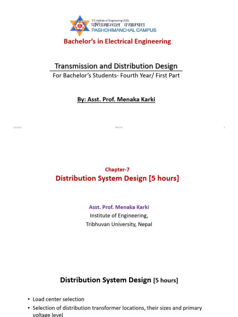 m7-Distribution System Design | PDF | Electric Power Distribution ...