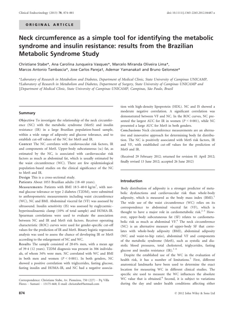 9 - 2013 Neck Circumference As A Simple Tool For Identifying The ...