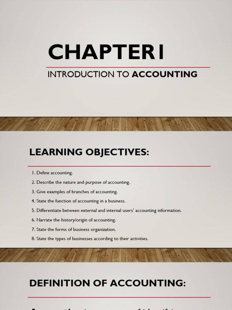 Chapter 1 - Introduction To Accounting | PDF | Accounting | Financial ...