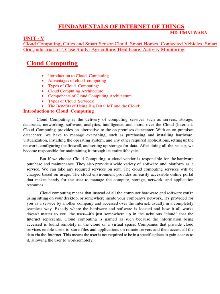 Fiot V Unit R18 Uw | PDF | Cloud Computing | Wireless Sensor Network
