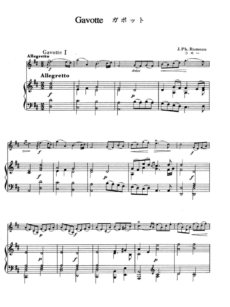 Suzuki - Rameau Gavotte. - Piano | PDF