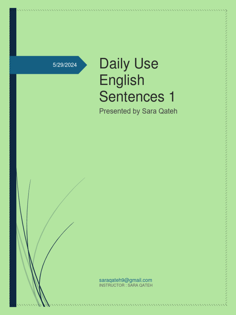 Essential Daily English Sentences | PDF
