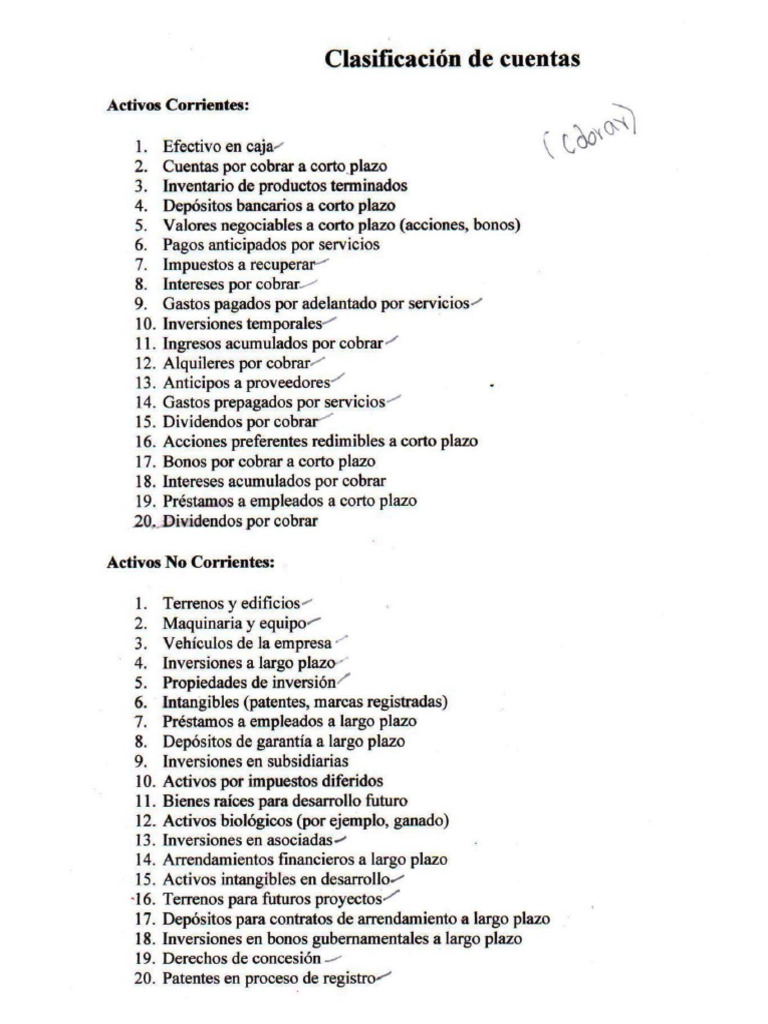 Clasificacion de Cuentas Contabilidad General | PDF
