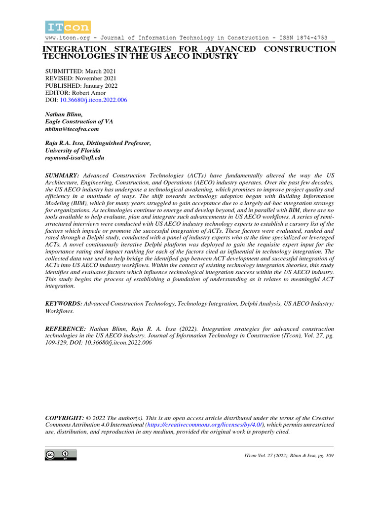 Integration Strategies For Advanced Construction T | PDF | Innovation ...