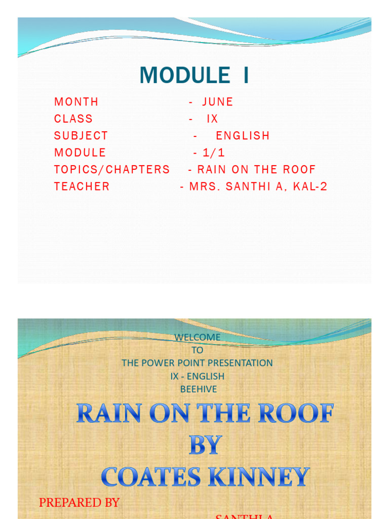 Ix-Rain in The Roof-Eng | PDF | Poetry
