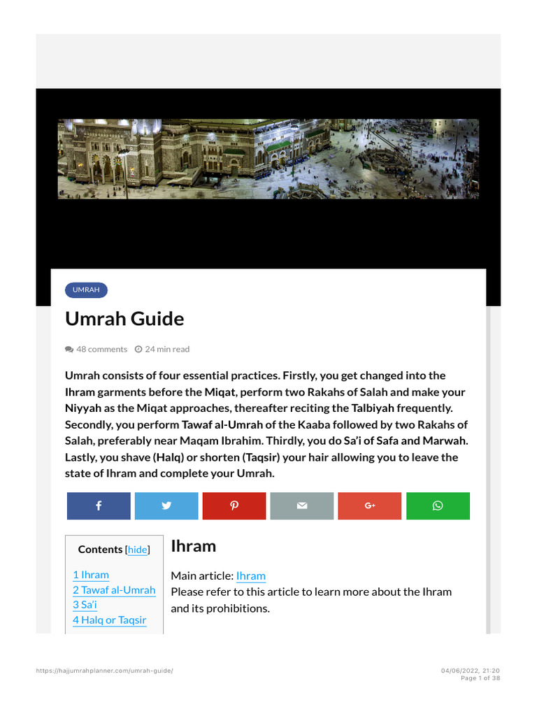 Umrah Guide - How To Perform Umrah Step by Step - Hajj Umrah Planner ...