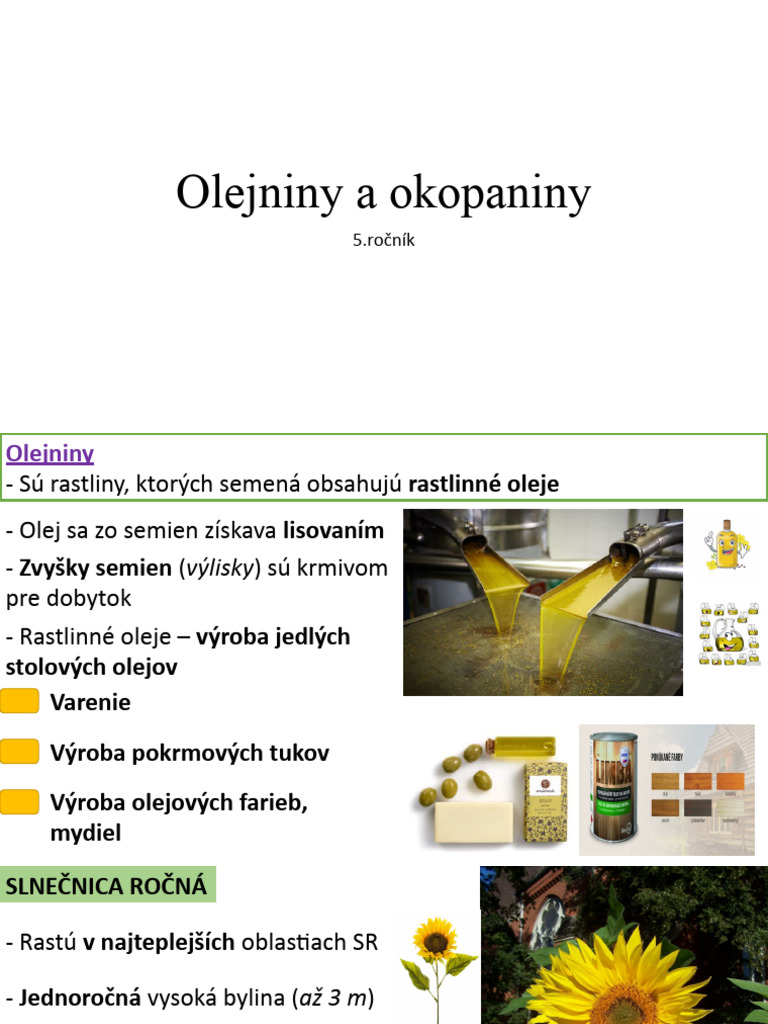 Olejniny A Okopaniny | PDF