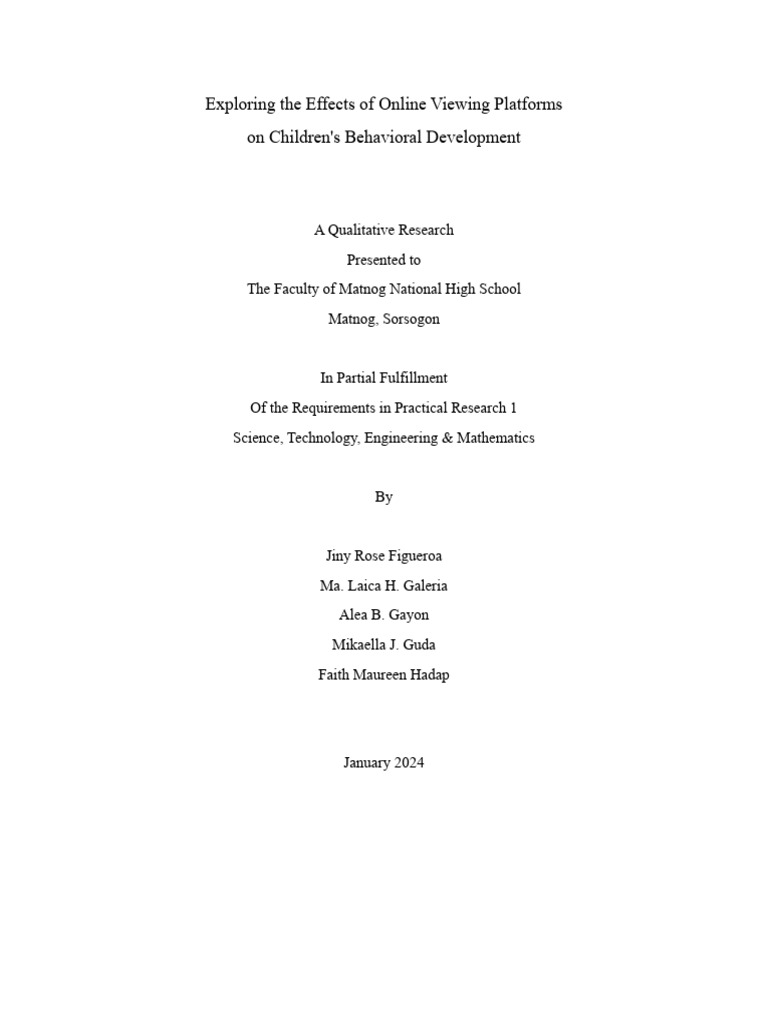 Official Research Paper PR1 | PDF | You Tube | Survey Methodology