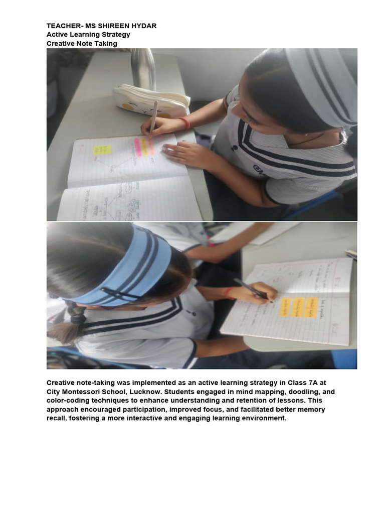 Creative Note-Taking Class 7A | PDF