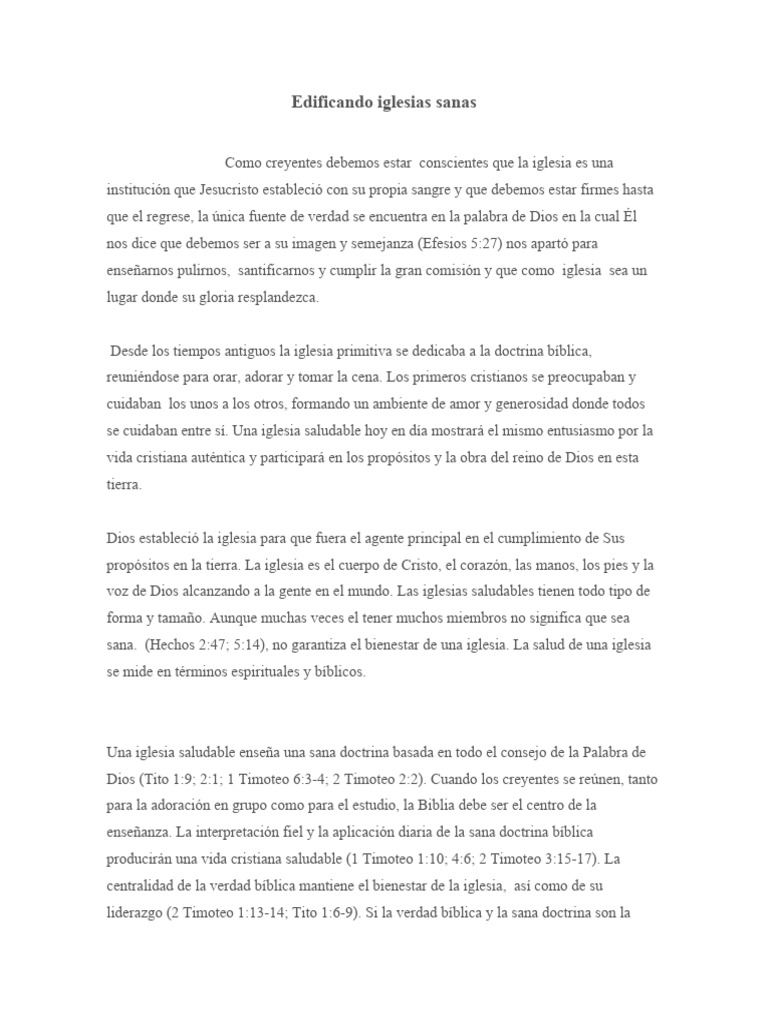 Edificando iglesias | PDF | Iglesia cristiana | Biblia