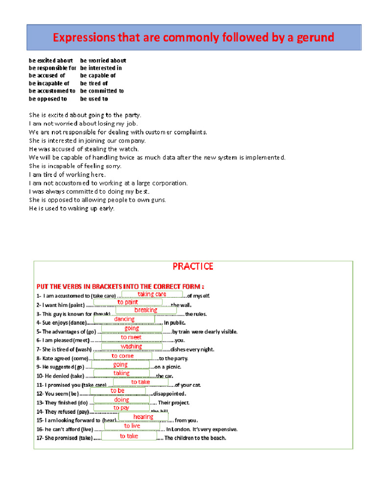 Gerund or Infinitive - Practice | PDF