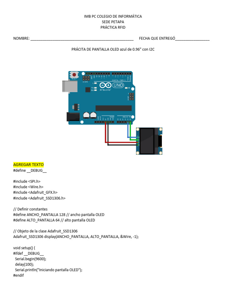 Practica Pantalla Oled | PDF | Tecnología digital | Ciencias de la Computación