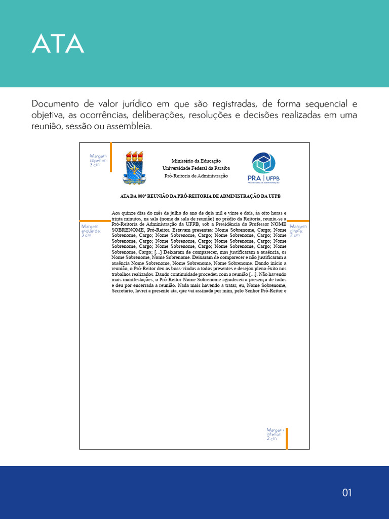 Ata da Reunião da Pró-Reitoria UFPB | PDF