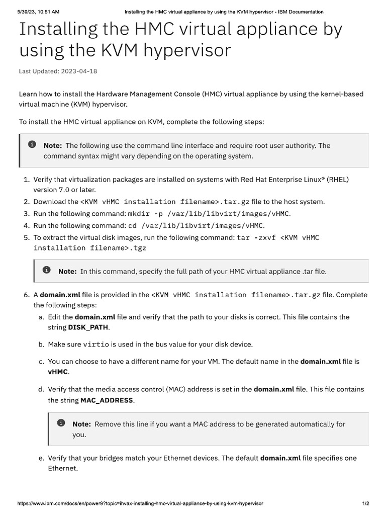 Installing the HMC Virtual Appliance by Using the KVM Hypervisor | PDF Installing the HMC Virtual Appliance by Using the KVM Hypervisor | PDF