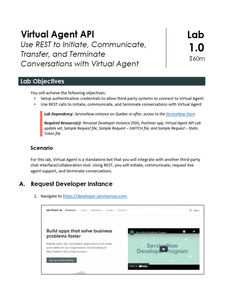 Servicenow Virtual Agent API | PDF | Parameter (Computer Programming) | World Wide Web