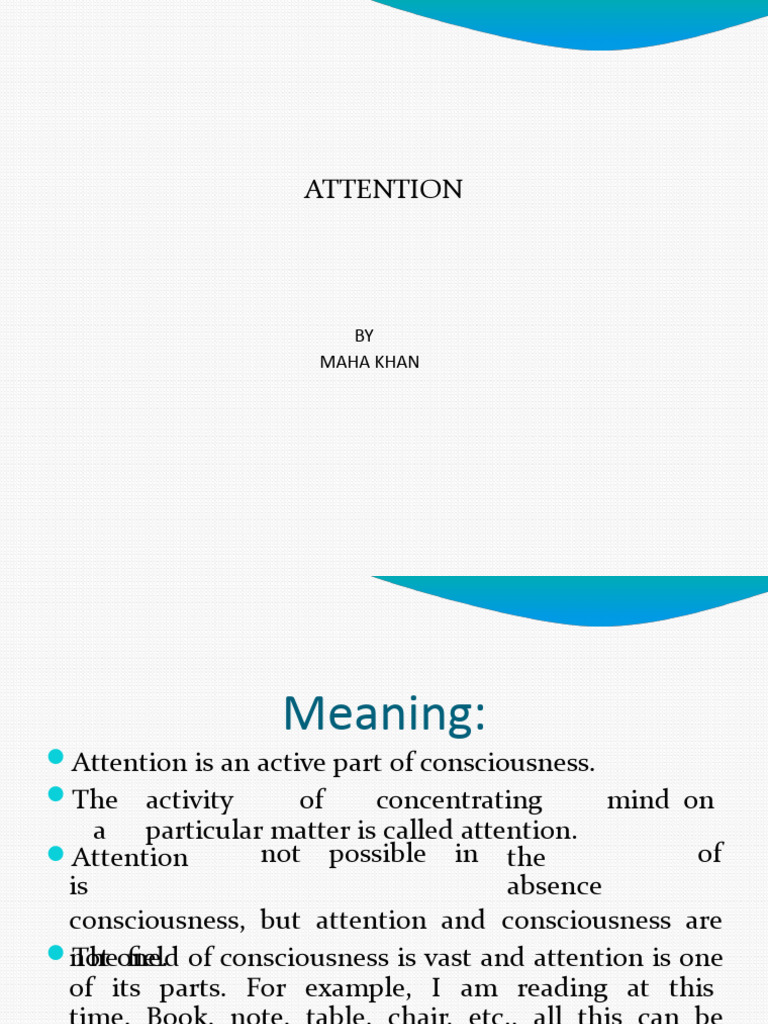 Attention Lecture | PDF | Attention | Consciousness