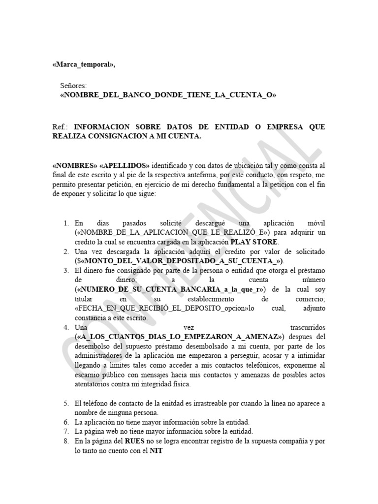 Formato Solicitud de Infomracion Sobre Cuenta Que Consigna 2 | PDF