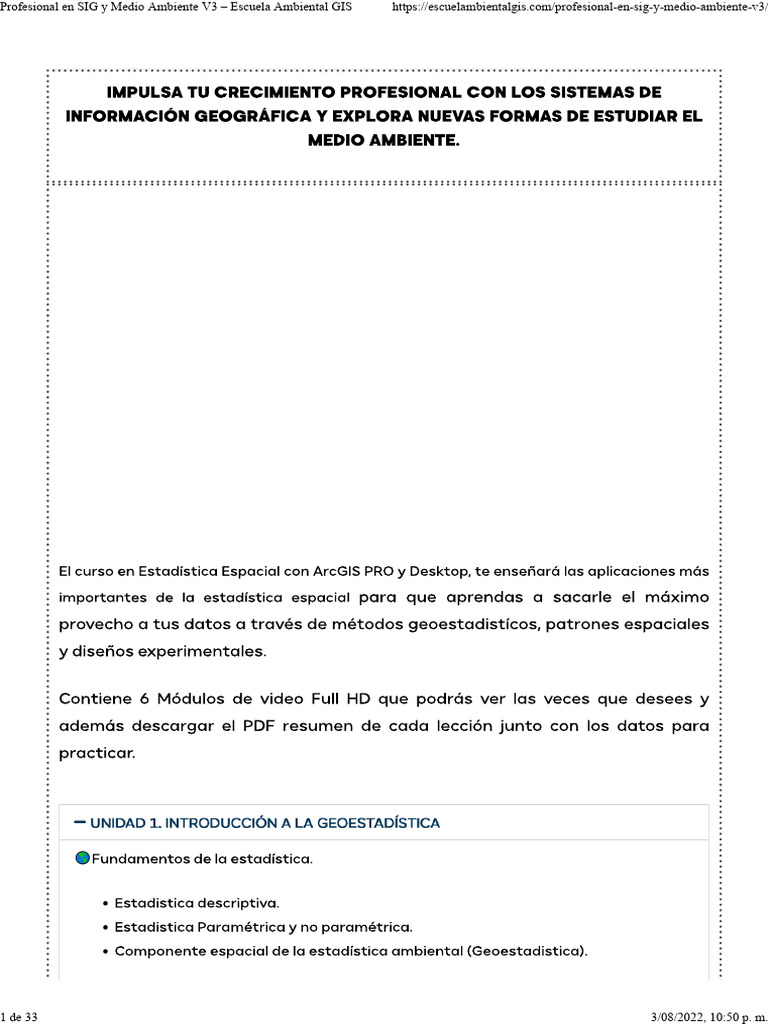 Profesional en SIG y Medio Ambiente V3 - Escuela Ambiental GIS | PDF | Arte