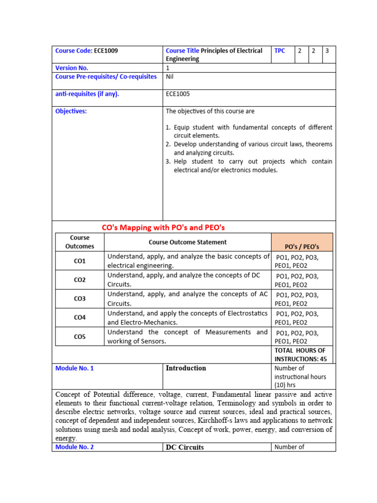 Principles of Electrical Engineering | PDF | Electrical Network | Capacitor