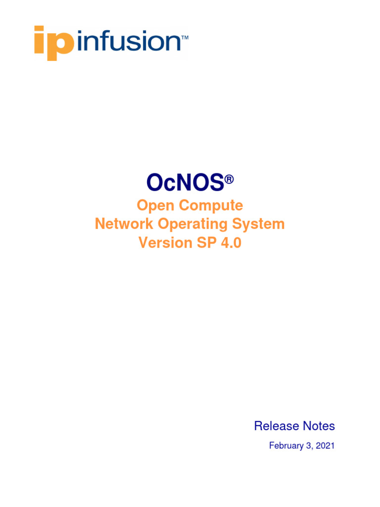 OcNOS SP 4.0 Release Notes | PDF | Networking | Multiprotocol Label ...