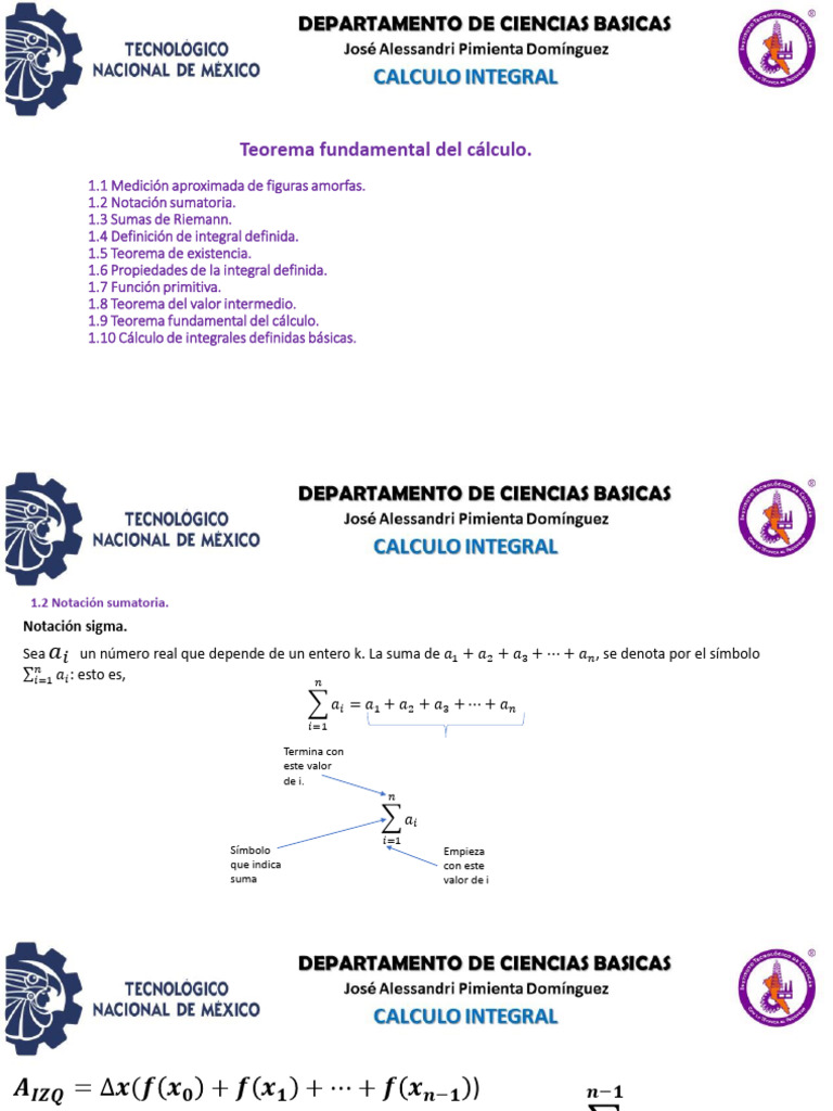 Unidad 1 Tema 1.2 | PDF | Integral | Suma