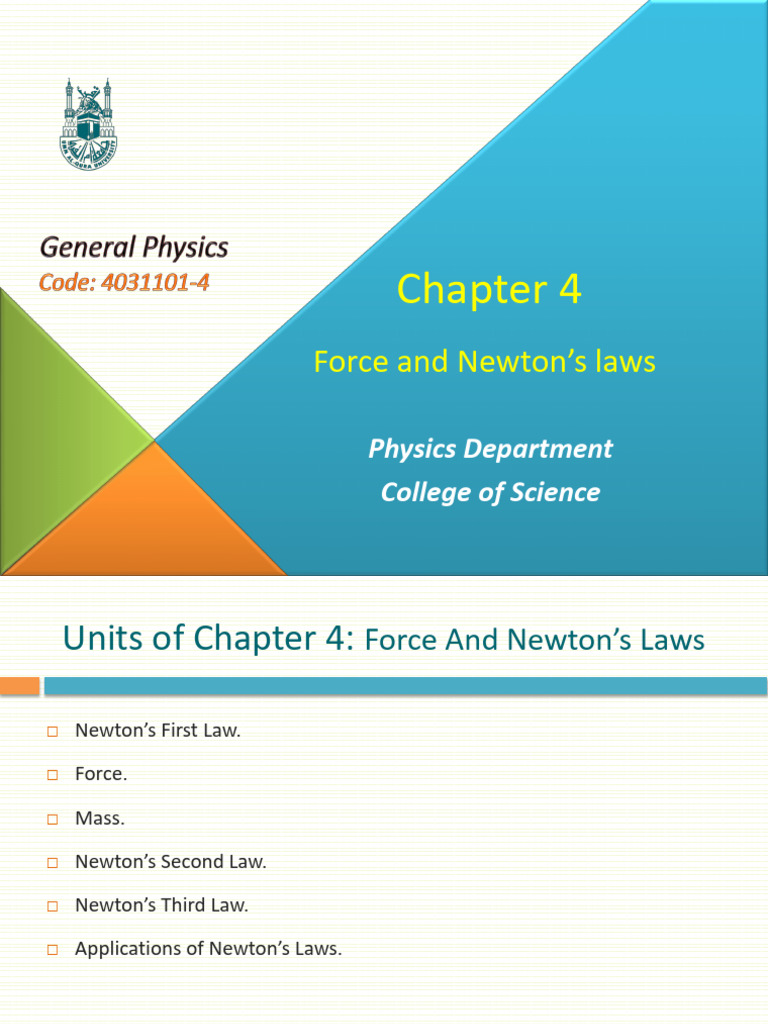 Chapter 4 Newton Laws | PDF | Force | Newton's Laws Of Motion