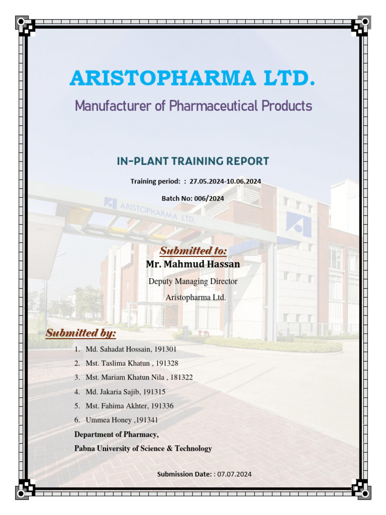 IPT Training Report Batch No 006-2024 - Final | PDF | Tablet (Pharmacy ... IPT Training Report Batch No 006-2024 - Final | PDF | Tablet (Pharmacy ...