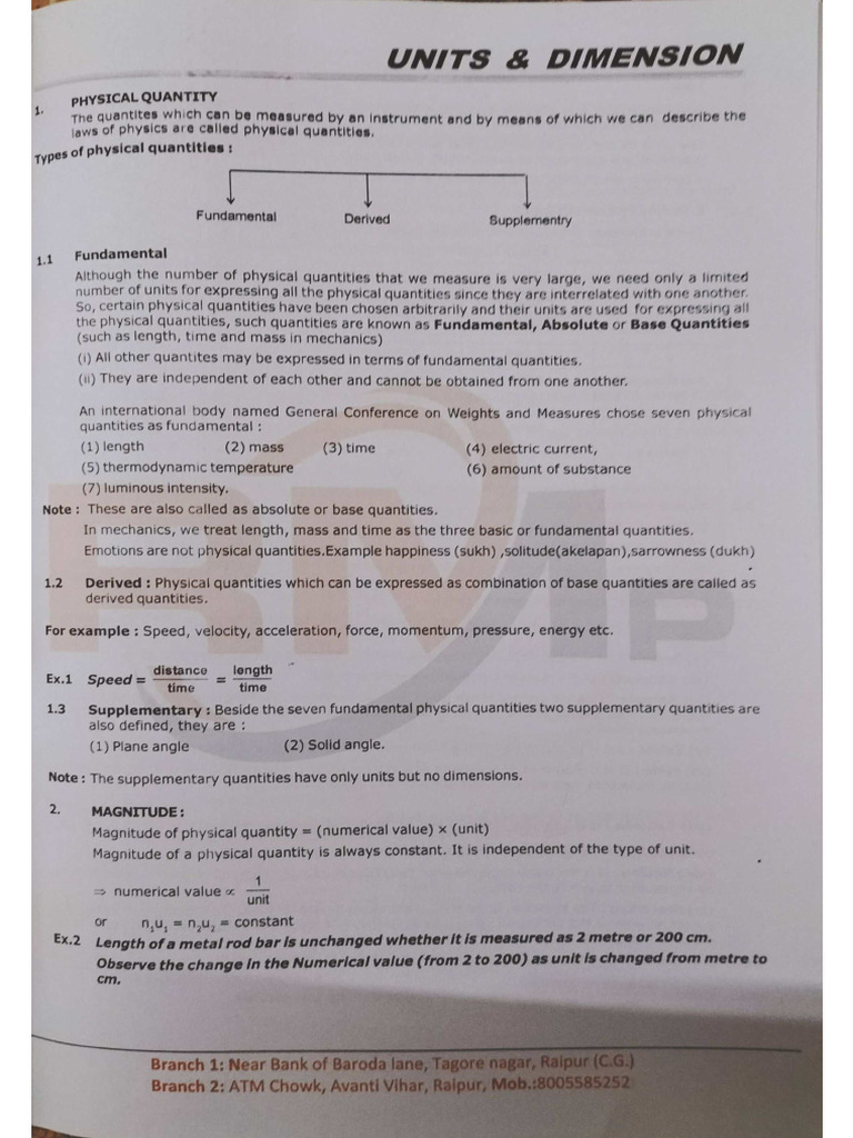 Units and Dimensions (Module) | PDF