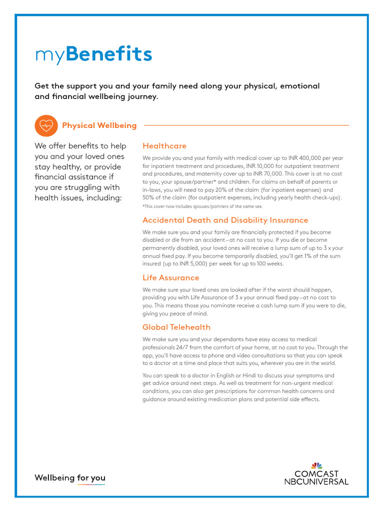 Comcast Employee Benefits Overview | PDF | Pension | Patient