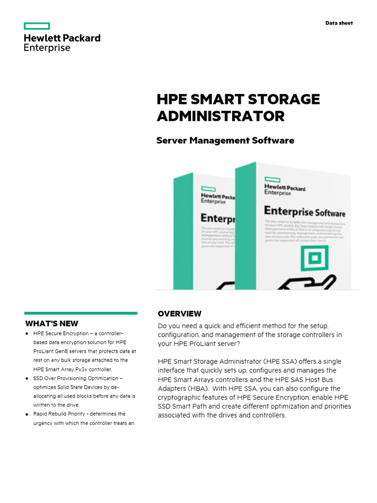HPE Smart Storage Administrator | PDF | Solid State Drive | Computing