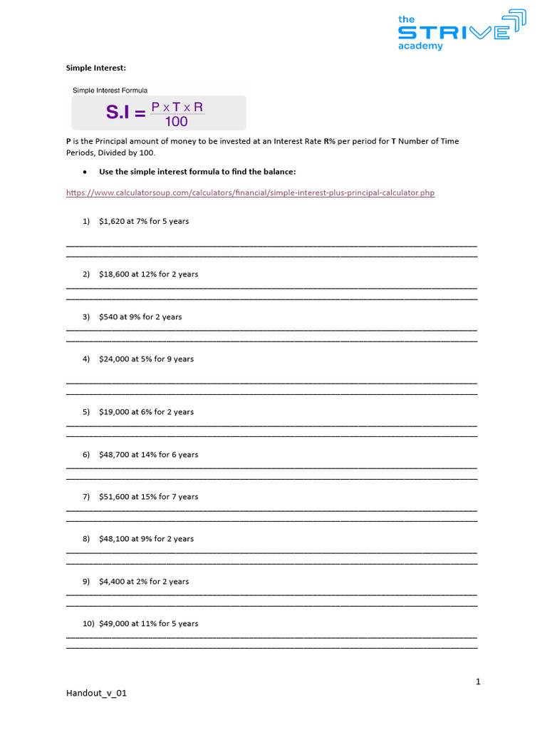 Compund Interest Calculations V 01 | PDF | Interest | Compound Interest